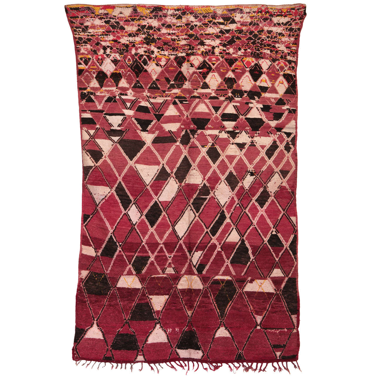 Vintage Moroccan Berber Abstract Geometric Wool Rug, 1940's For Sale at ...