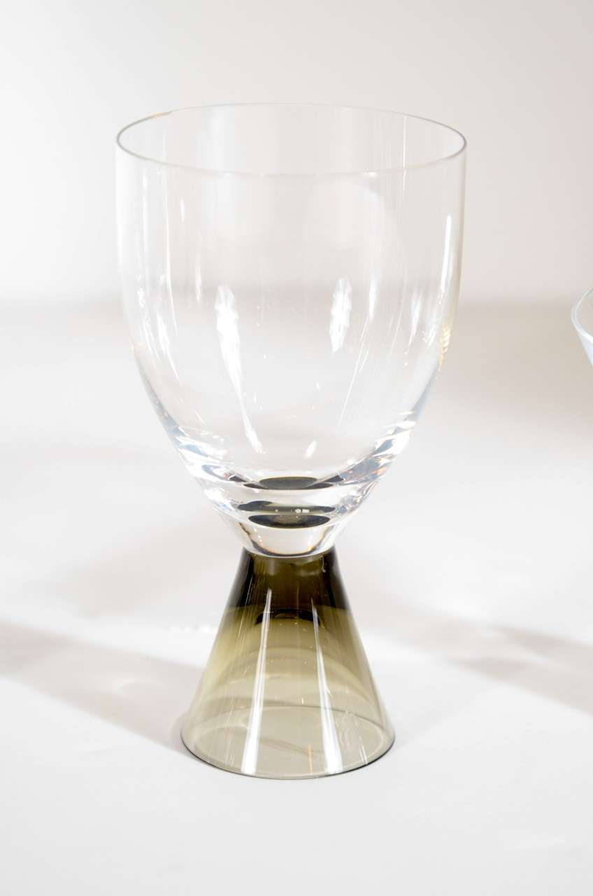 Chic Mid-Century Set of Rosenthal Smoked Crystal Stemware at 1stDibs ...