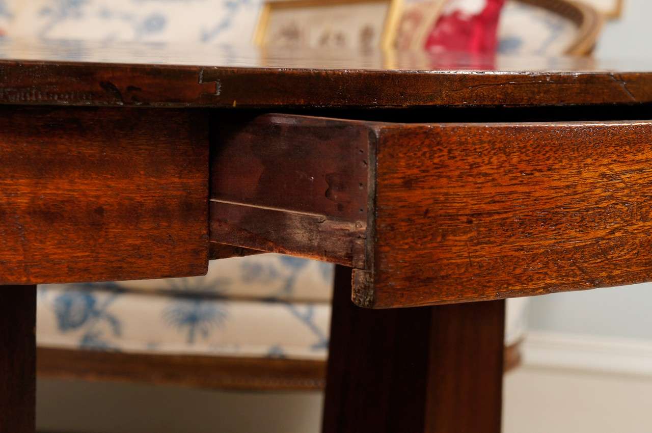 Empire Mahogany Pillar and Scroll Table with One Drawer For Sale at ...