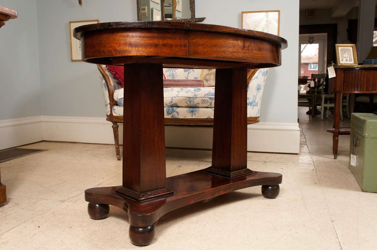 Empire Mahogany Pillar and Scroll Table with One Drawer For Sale at ...