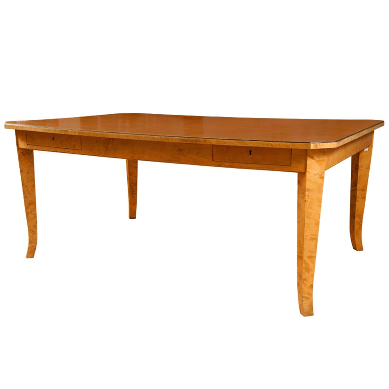Biedermeier-style Satin Birch Library Table at 1stDibs