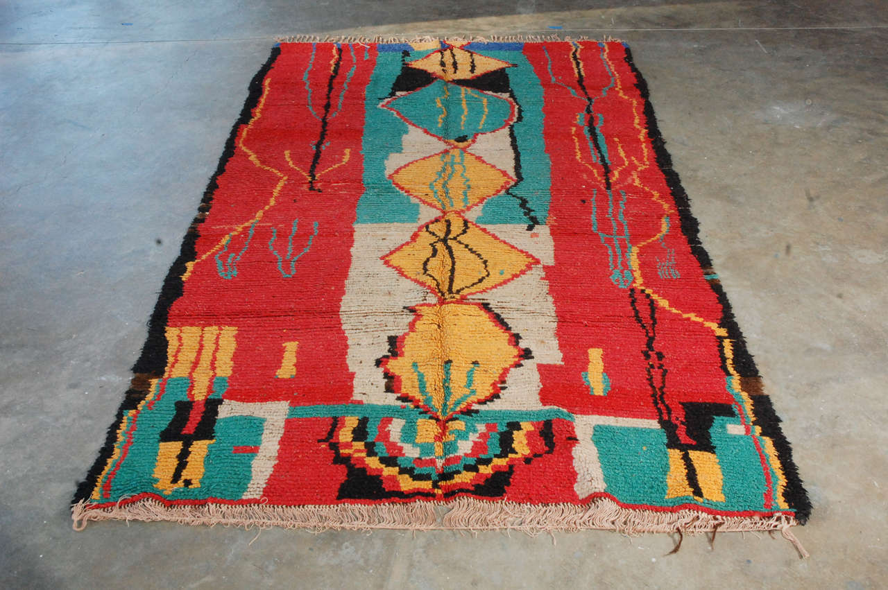 Vintage Moroccan Rug For Sale at 1stDibs