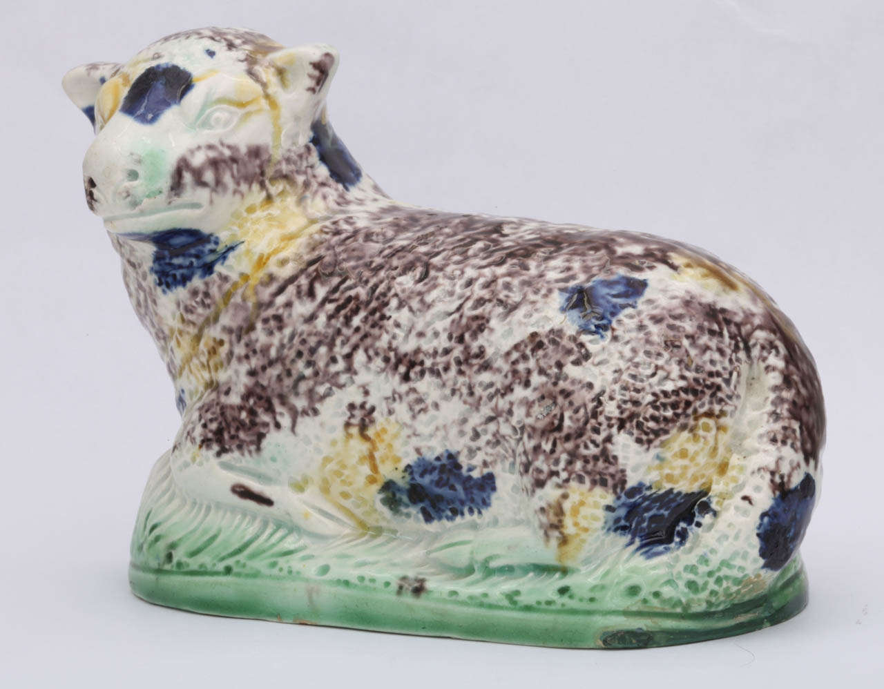 Fine Prattware Figure of an Ewe For Sale at 1stDibs