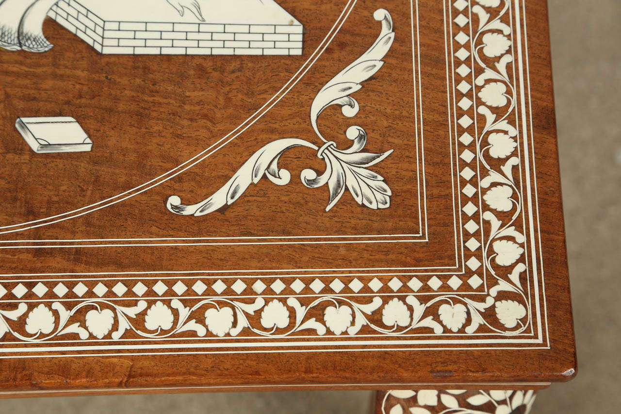 Anglo Indian Mughal Teak Inlaid Square Side Table For Sale at 1stDibs ...