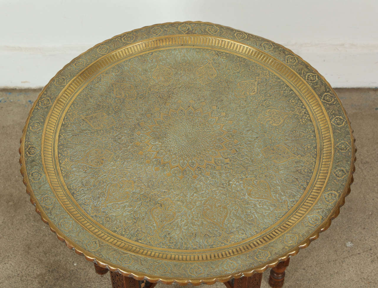 Antique Persian Brass Tray Side Table at 1stDibs | persian table ...