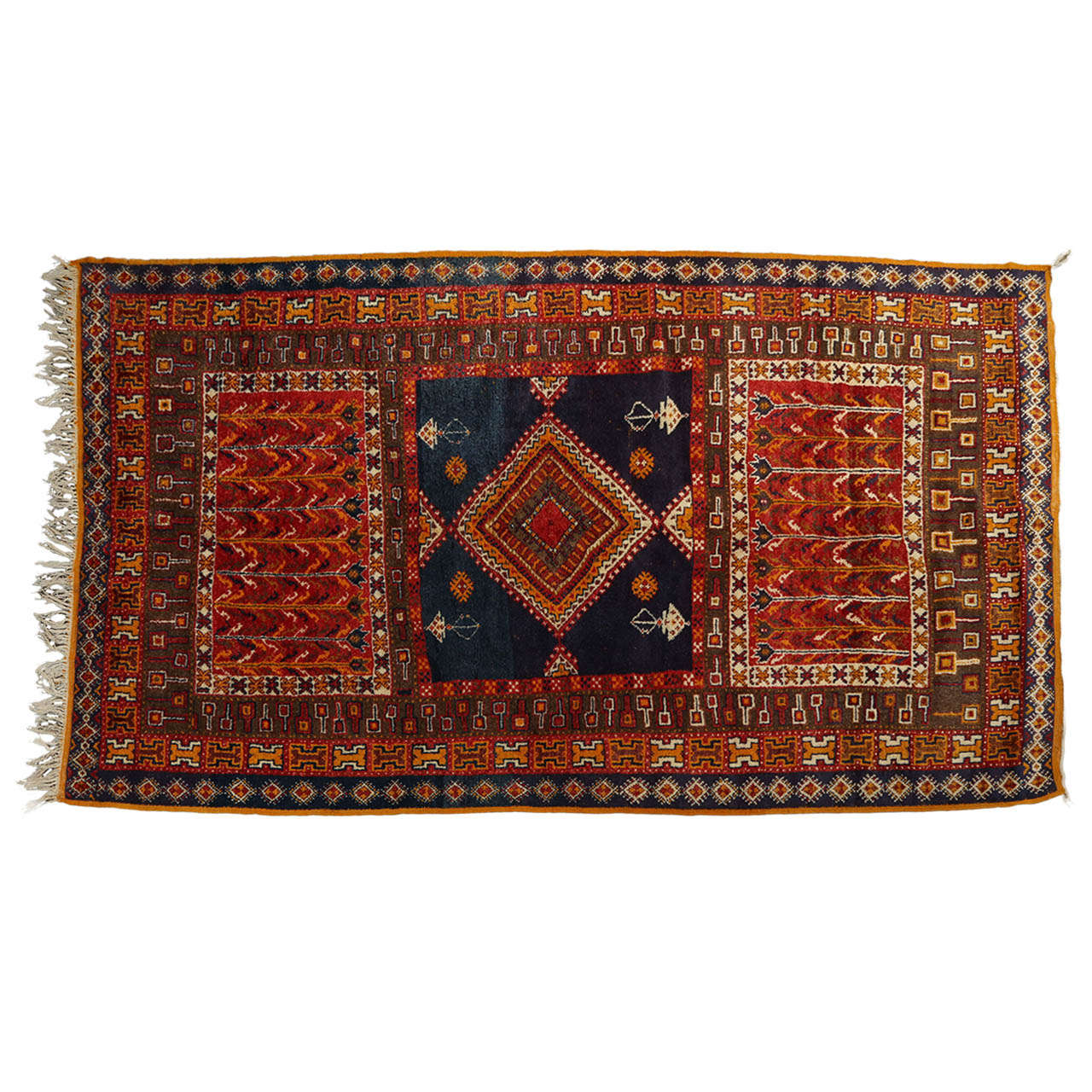 Vintage Moroccan Tribal Tuareg Leather Rug, North Africa. at 1stDibs ...