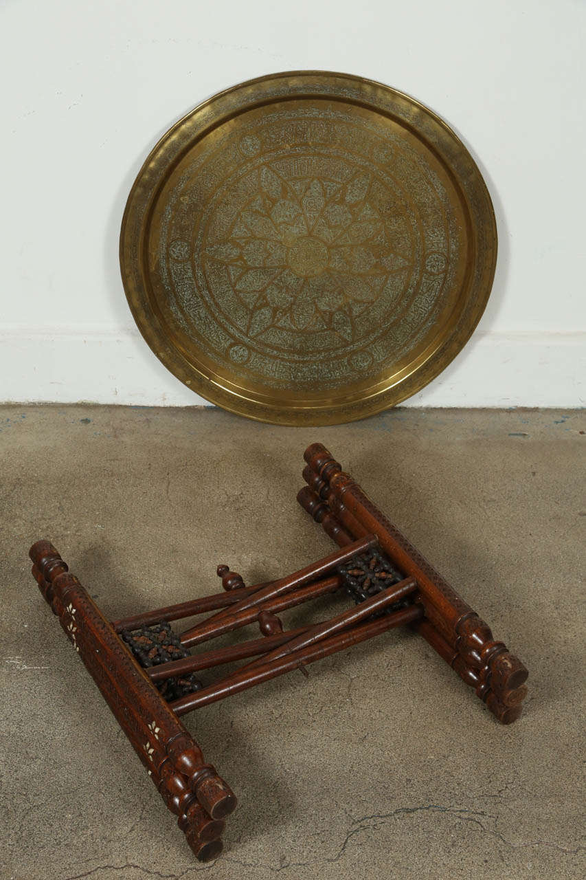 Persian Mameluke Style Brass Tray Table at 1stDibs