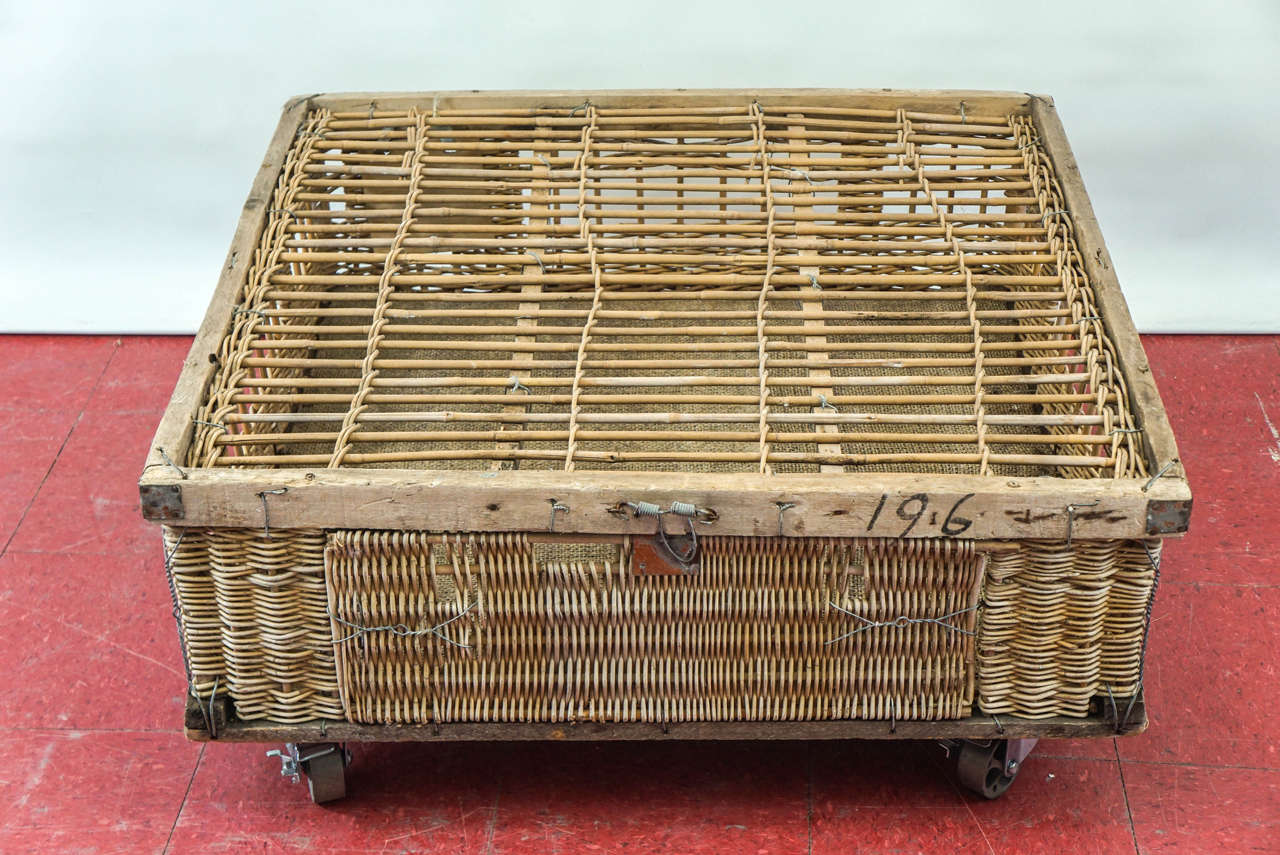 French Pigeon Cage Coffee Table on Wheels at 1stDibs | wicker pigeon ...