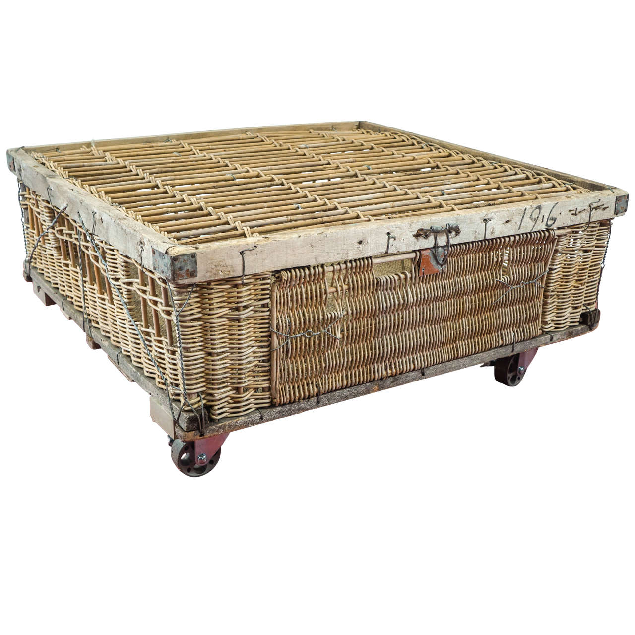 French Pigeon Cage Coffee Table on Wheels at 1stDibs | wicker pigeon ...