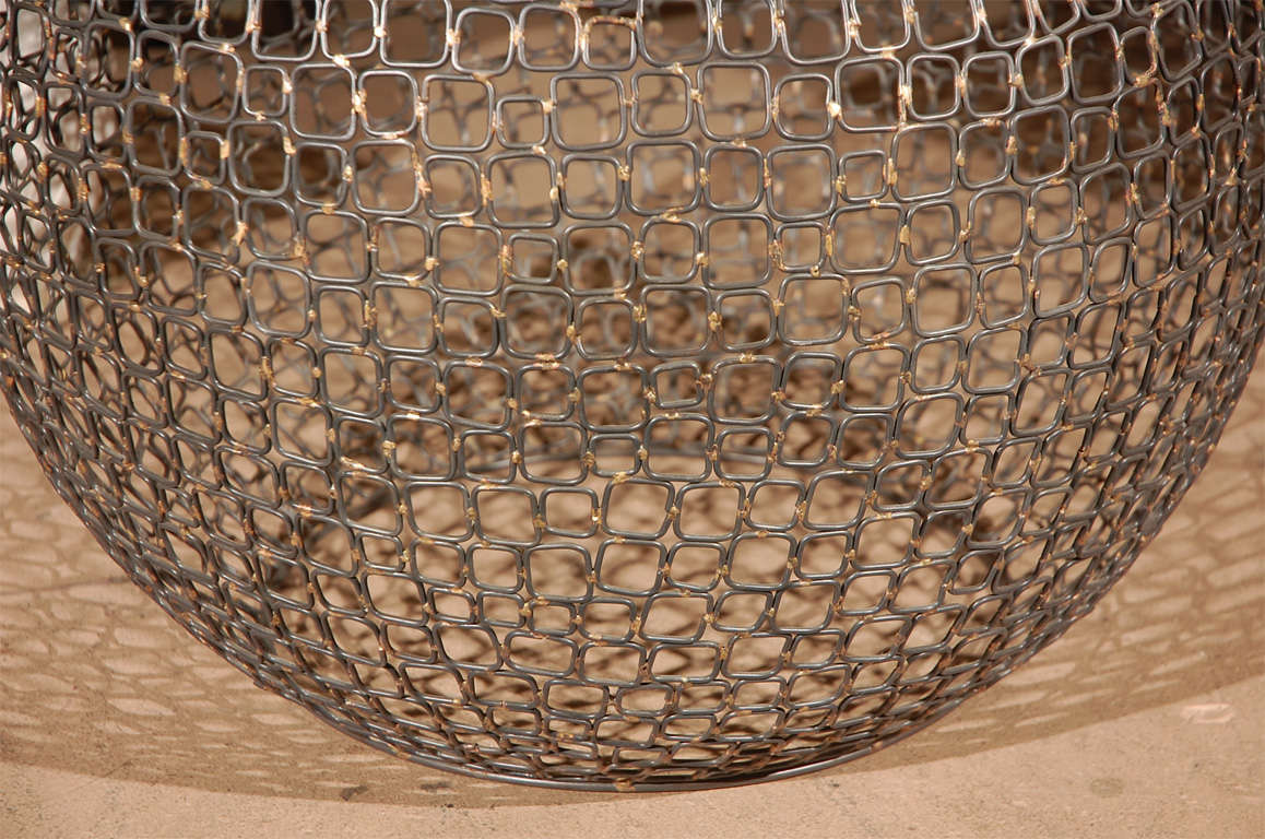 Metal Beehive Pattern Ottoman or Stool at 1stDibs