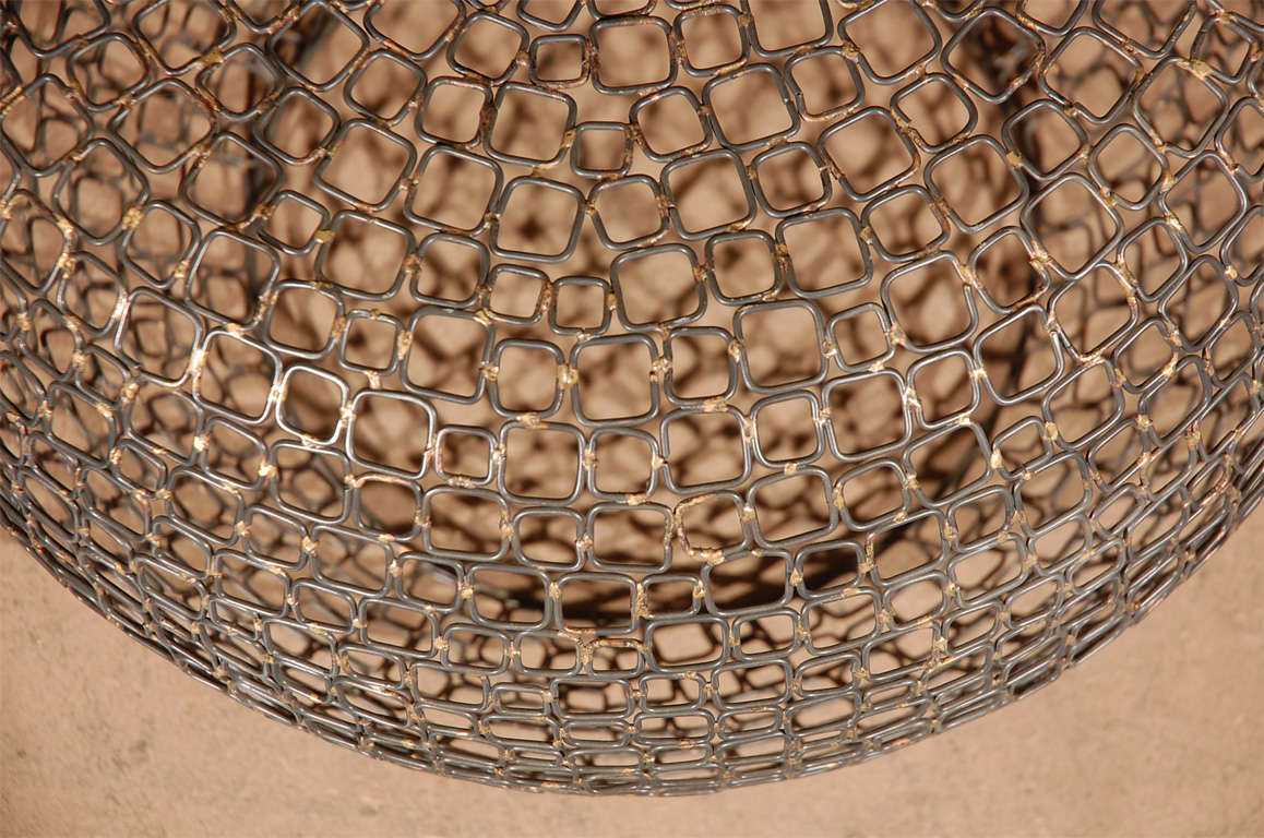 Metal Beehive Pattern Ottoman or Stool at 1stDibs