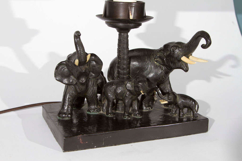 Vintage Cast Iron Elephant Lamp at 1stDibs