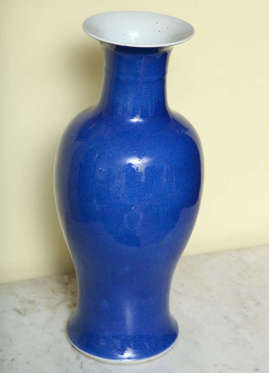 Antique Chinese Baluster Shaped Powder Blue Porcelain Vase, 19th ...