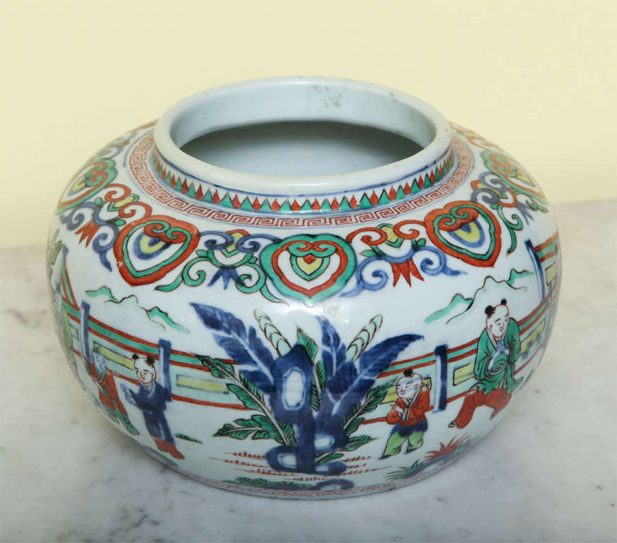 Wucai Style Porcelain Vase with Five Color Glaze, 20th Century For Sale ...