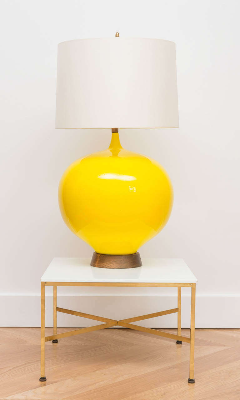Pair of Yellow Table Lamps at 1stDibs