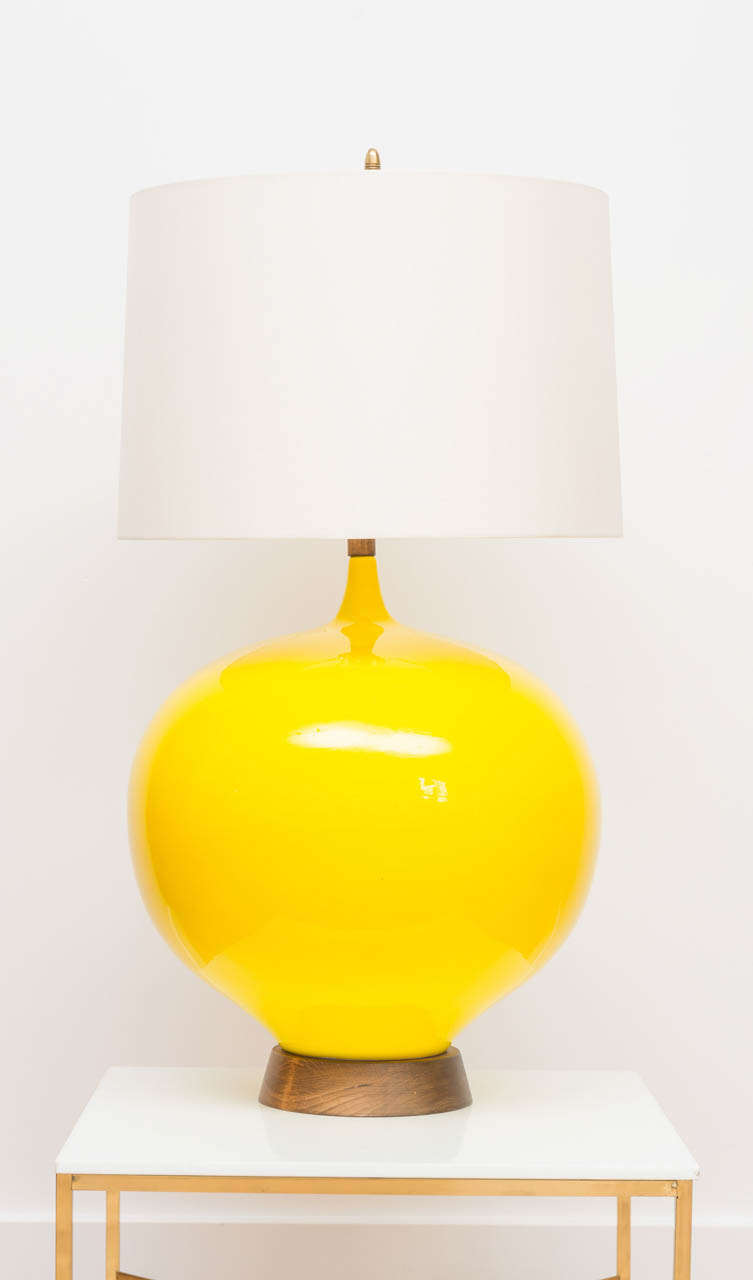 Pair of Yellow Table Lamps at 1stDibs