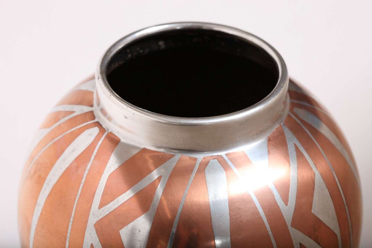 Art Deco Dinanderie Vase by Luc Lanel for Christofle at 1stDibs