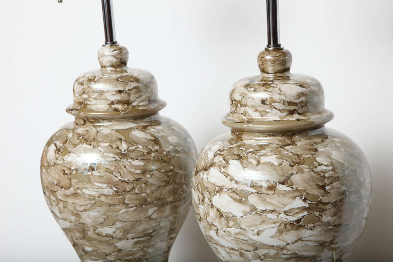 Pair of Ginger Jar Lamps at 1stDibs | ginger jar table lamps, glass ...