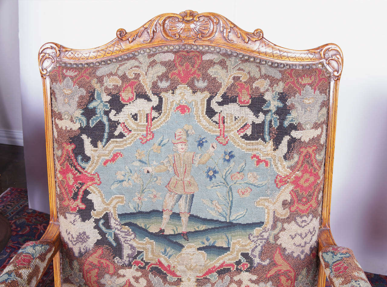 French Louis XV Fruitwood 18th c tapestry chairs For Sale at 1stDibs ...