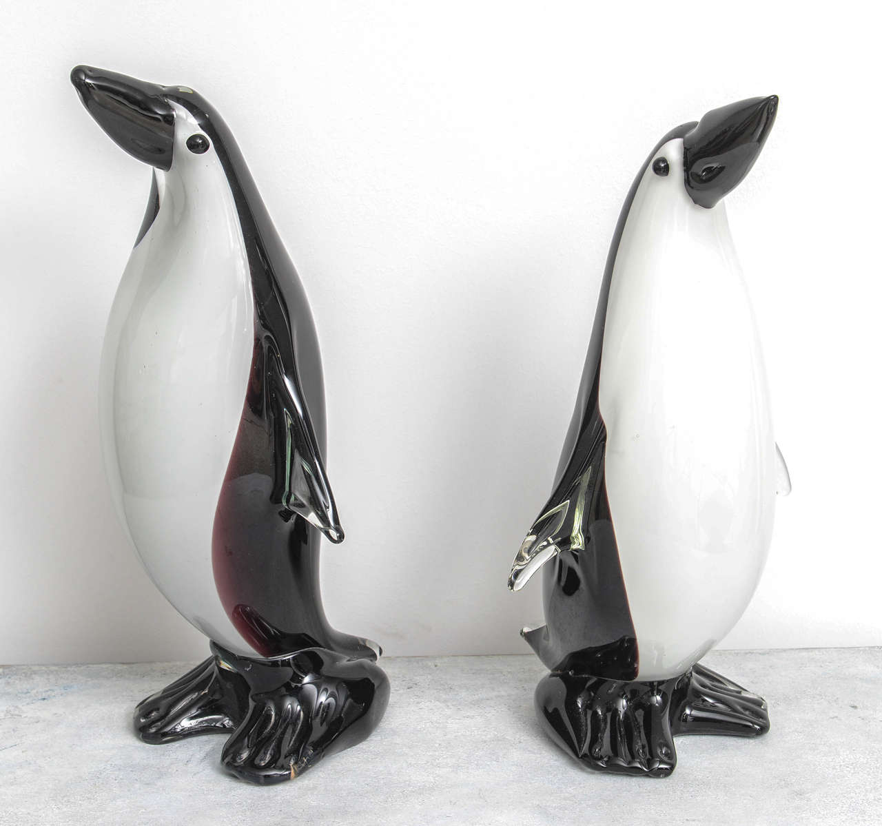 Pair of "Cristalleria Stile D'Arte" Murano Style Glass Penguins For ...