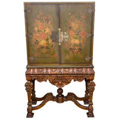 French Hand-Painted Antique Style Drinks Cupboard or Entertainment ...