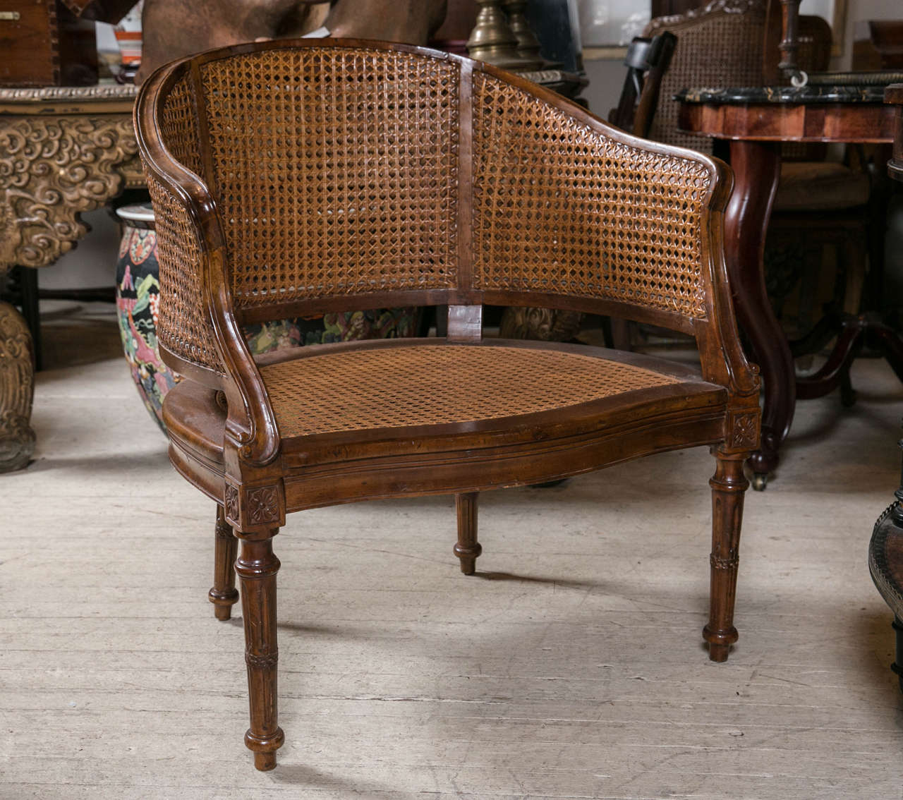 Antique Louis XVI Caned Desk Chair at 1stDibs