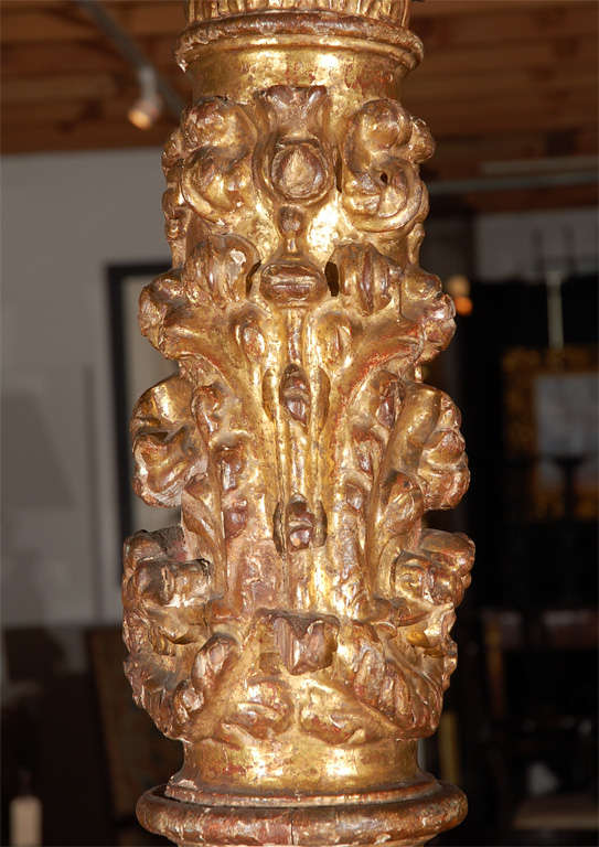 Early 1700s Carved Wood Column For Sale at 1stDibs | carved wood ...