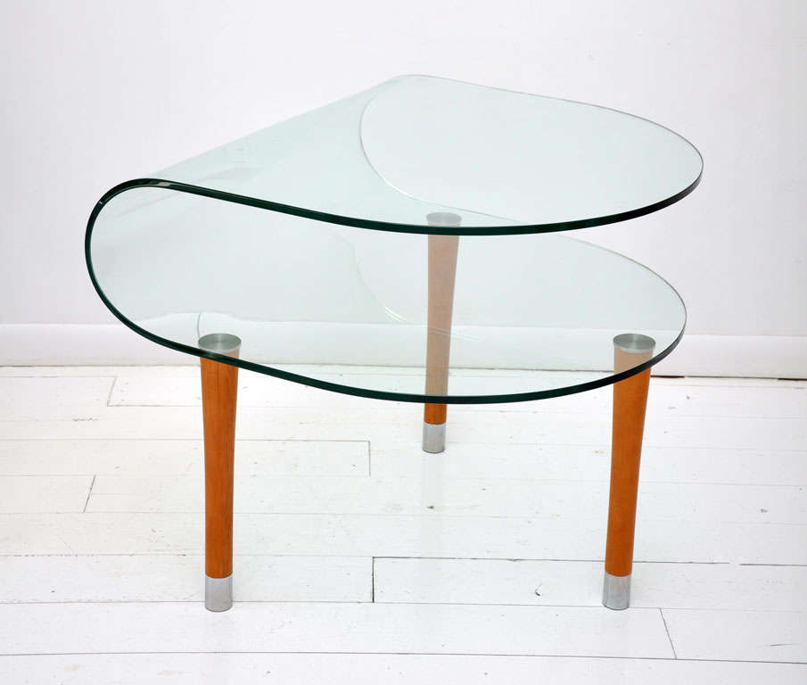 Mid-Century Curved Glass Table at 1stDibs
