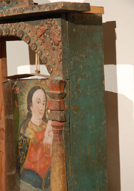 Spanish Colonial Altar Frame with Suspended Retablo at 1stDibs ...