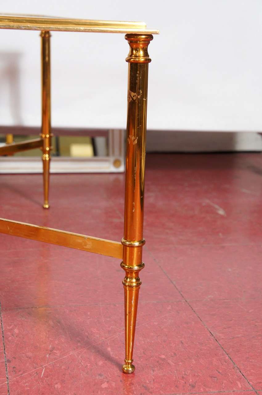 Directoire-Style Brass and Glass Coffee Table at 1stDibs