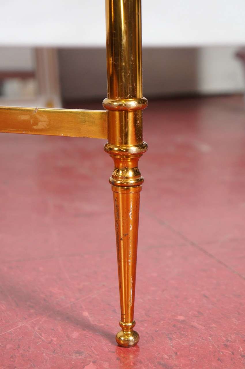 Directoire-Style Brass and Glass Coffee Table at 1stDibs