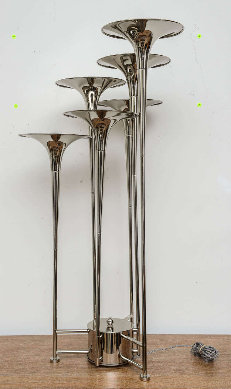 Chrome Trumpet Table Lamp by Reggiani at 1stDibs