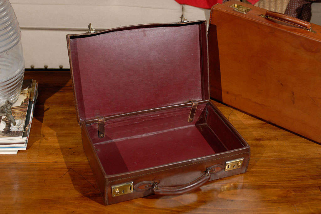 Two Vintage Leather Attache Cases From France at 1stDibs
