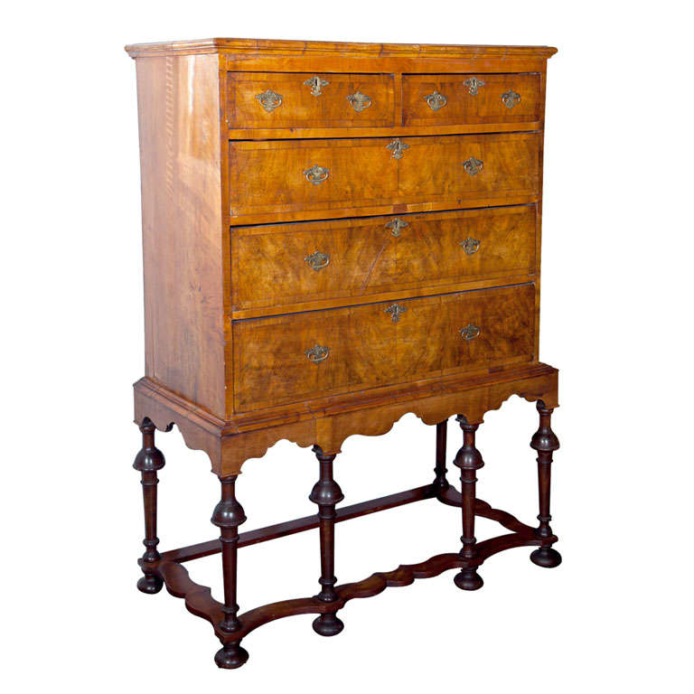 Antique William and Mary Style Chest on Stand For Sale at 1stDibs