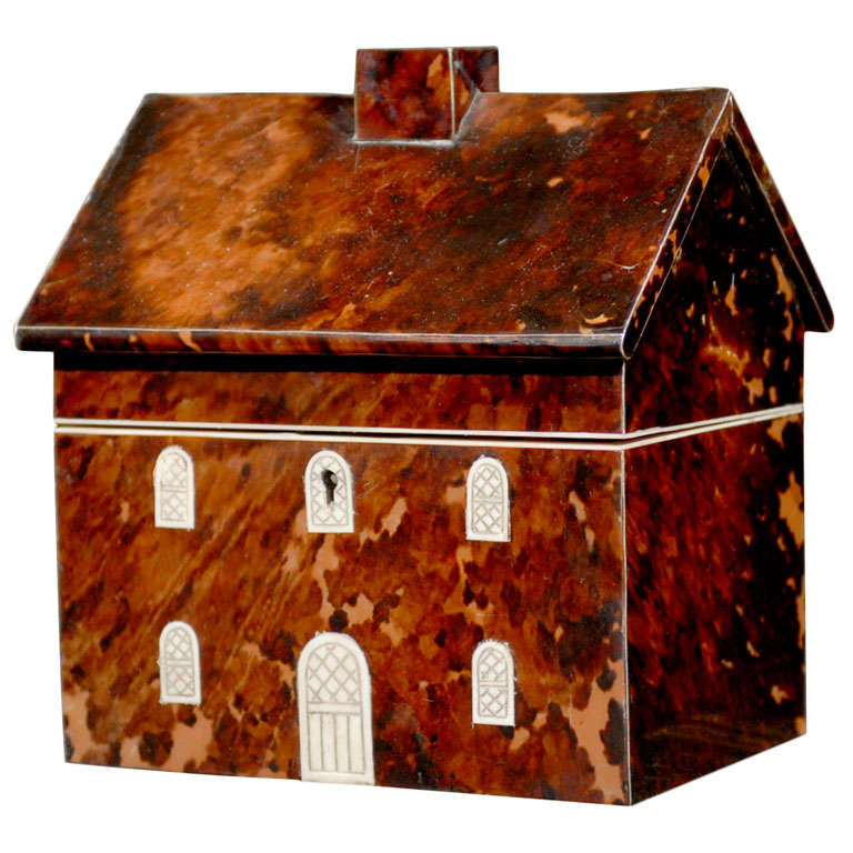English House Tortoiseshell Tea Caddy at 1stDibs