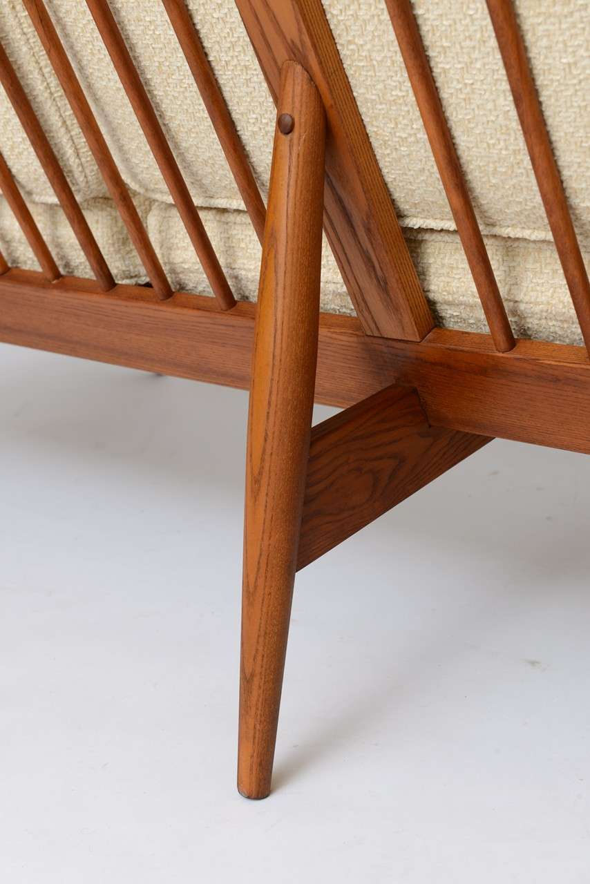 Danish 50s Spindle Back Wide Arm Three Seat Sofa at 1stDibs | spindle ...