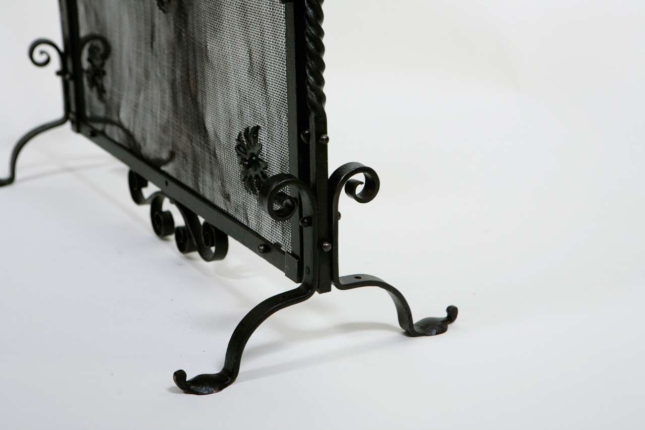 Antique Wrought Iron Fire Screen at 1stDibs