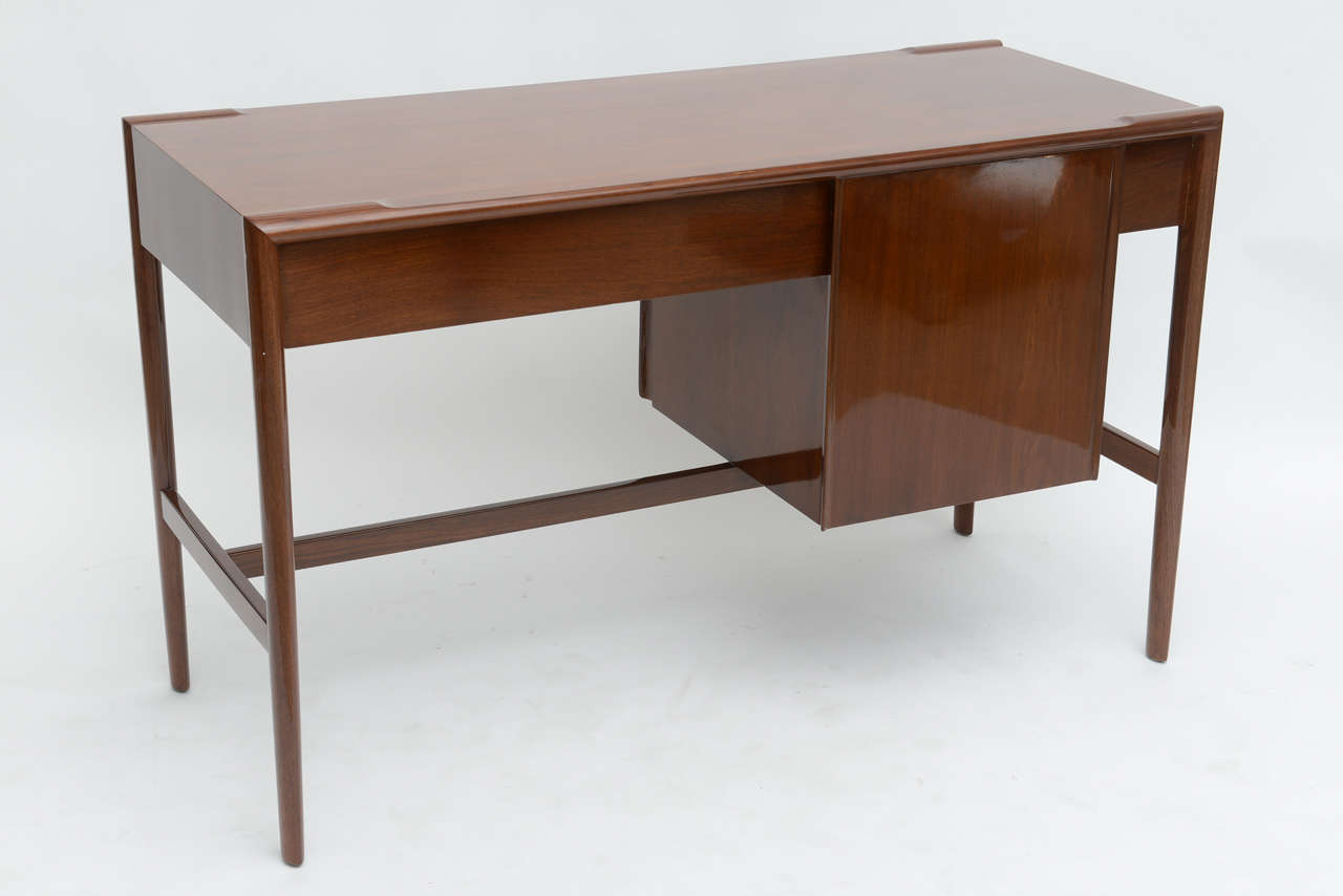 American Modern Walnut Desk For Sale at 1stDibs