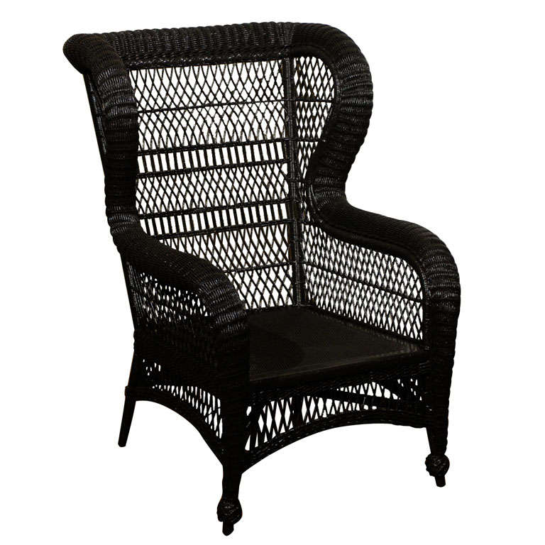 Victorian Rolled Arm Wing Chair at 1stDibs