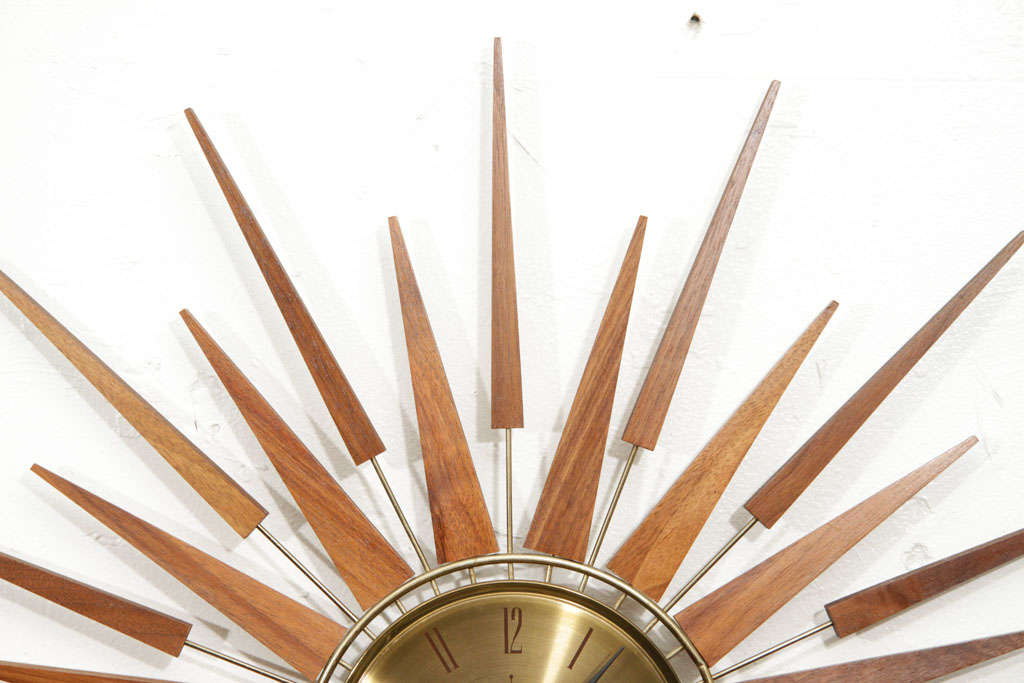 Sunburst Clock at 1stDibs