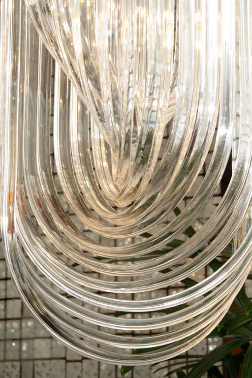 Italian Sculptural Lucite Chandelier at 1stDibs
