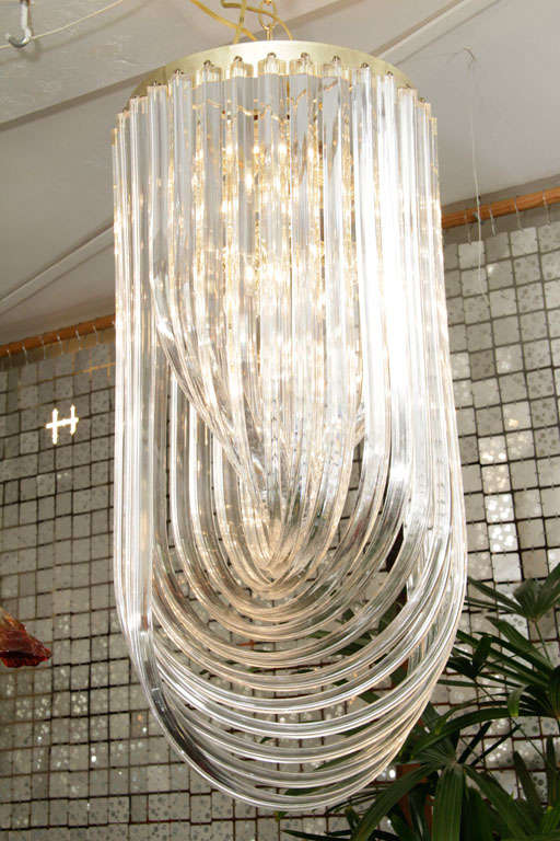Italian Sculptural Lucite Chandelier at 1stDibs