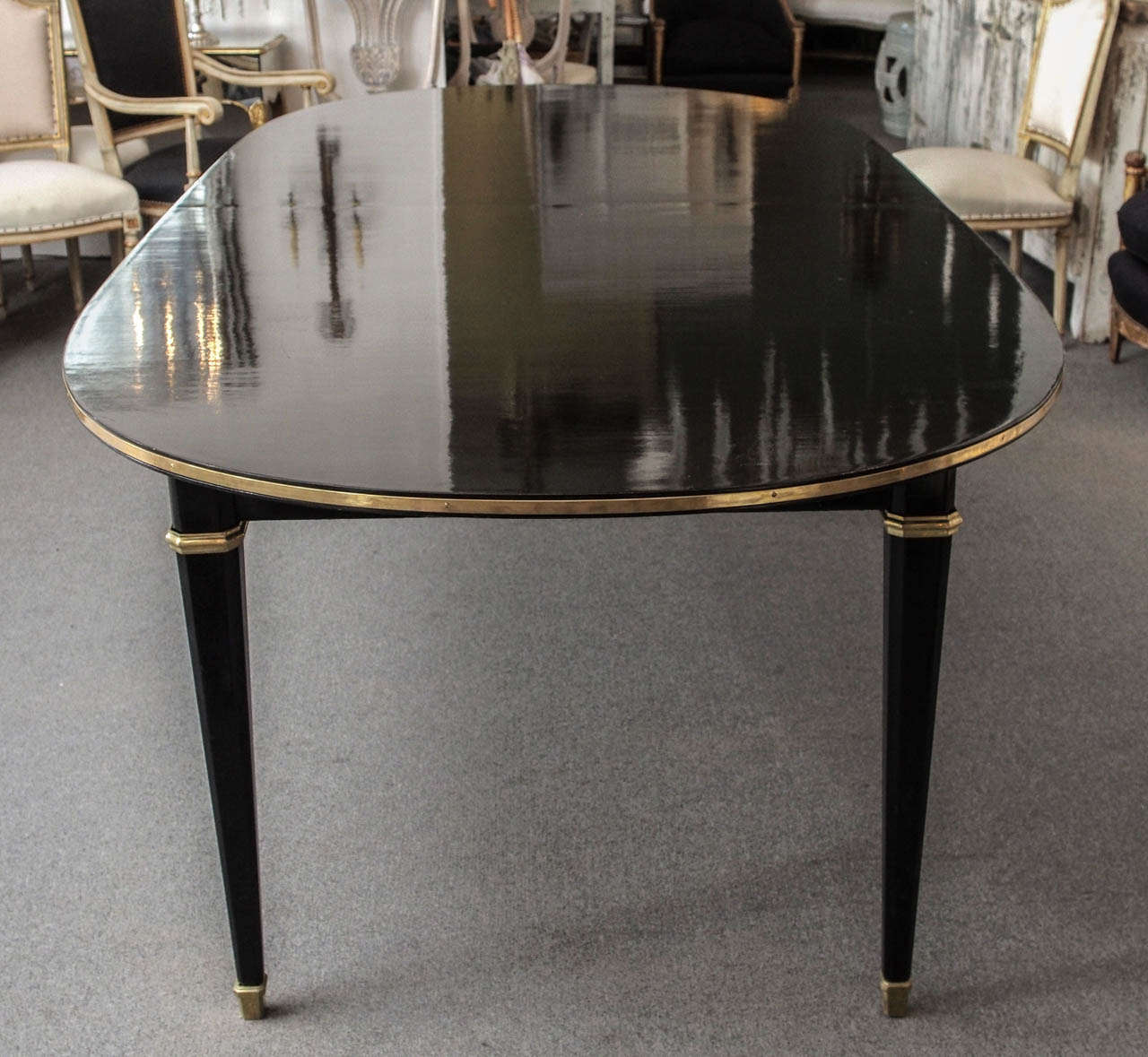Black Lacquer Dining Table at 1stDibs