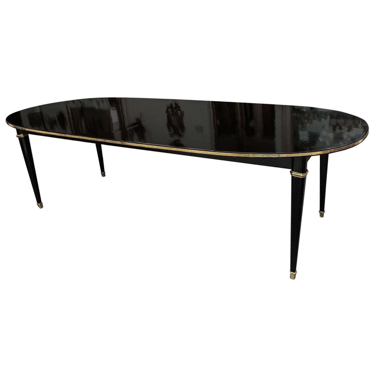 Black Lacquer Dining Table at 1stDibs