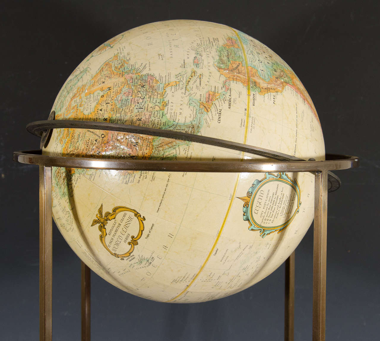 Midcentury Replogle Diameter Globe on Stand World Classic Series at ...