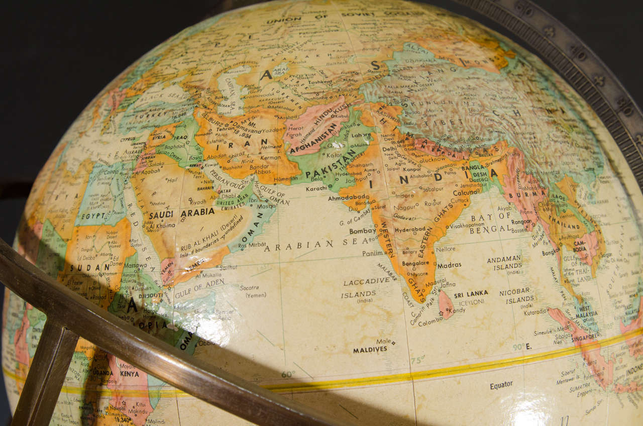 Midcentury Replogle Diameter Globe on Stand World Classic Series at ...