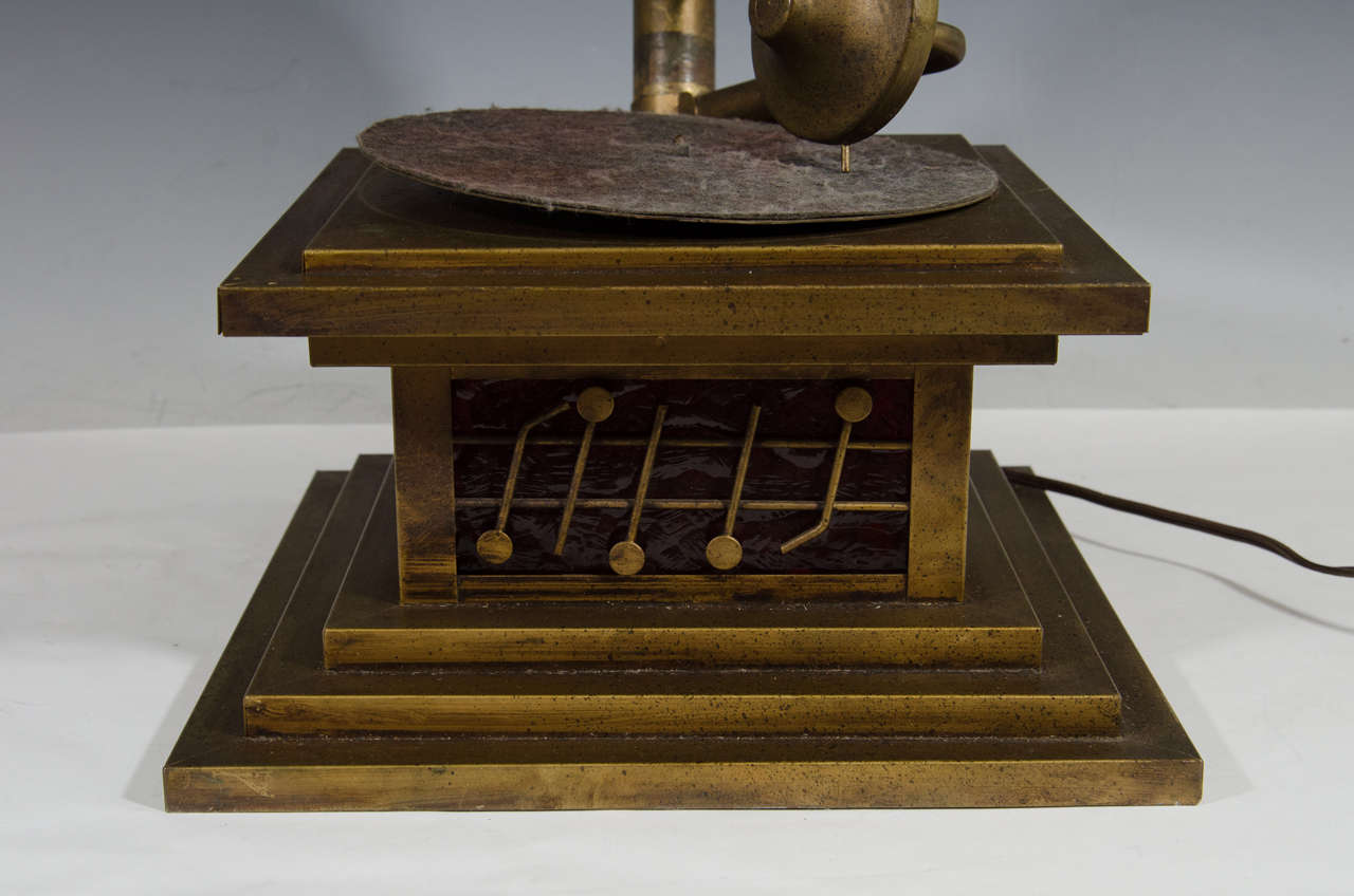 Vintage 1940s Hand Formed Victrola Table Lamp For Sale at 1stDibs