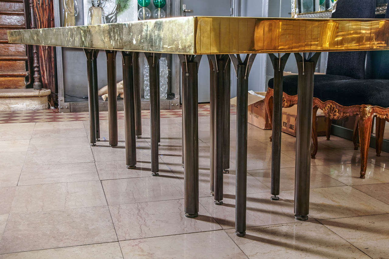 Brass Table with Jade Stones at 1stDibs