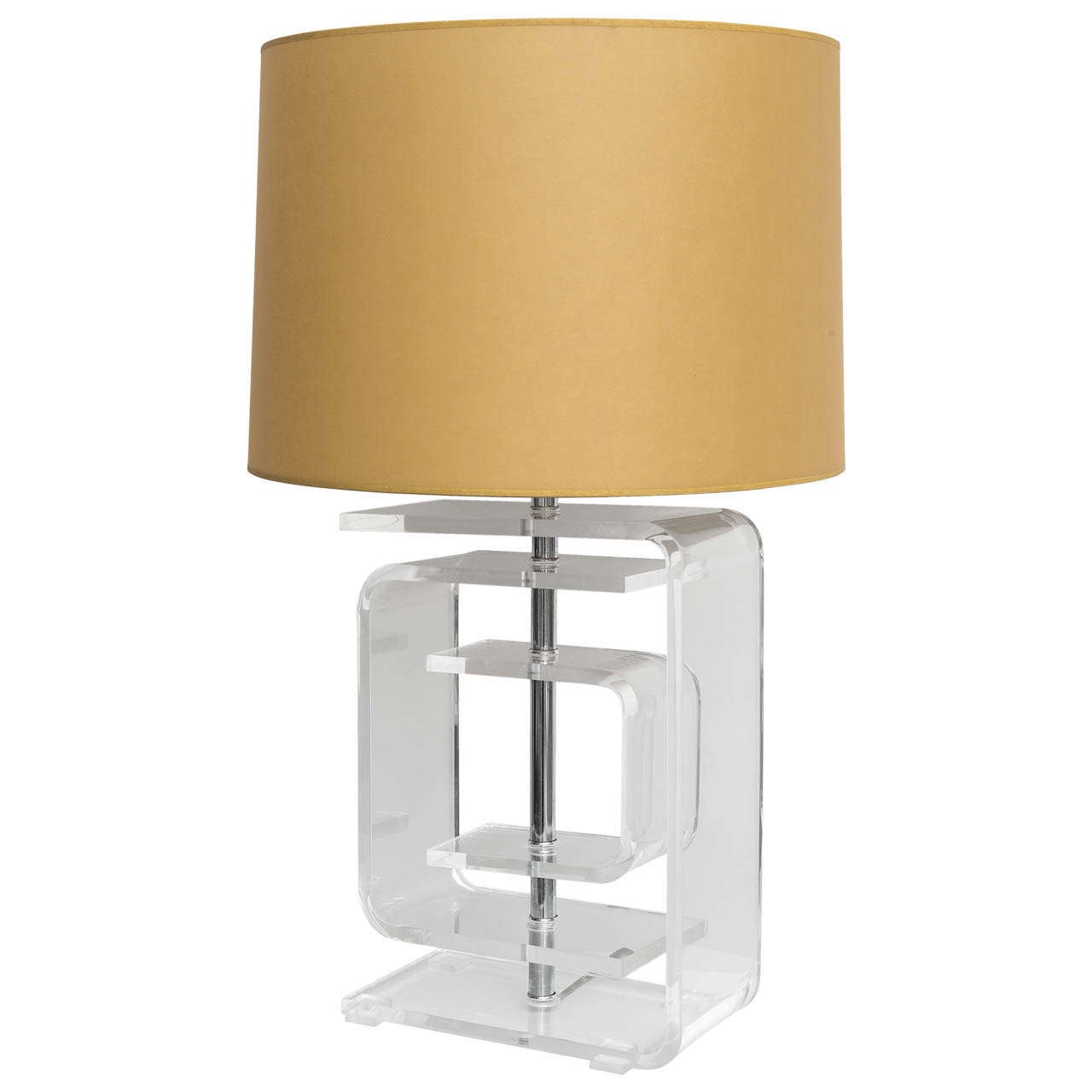 Midcentury Lucite Interfacing Table Lamp For Sale at 1stDibs