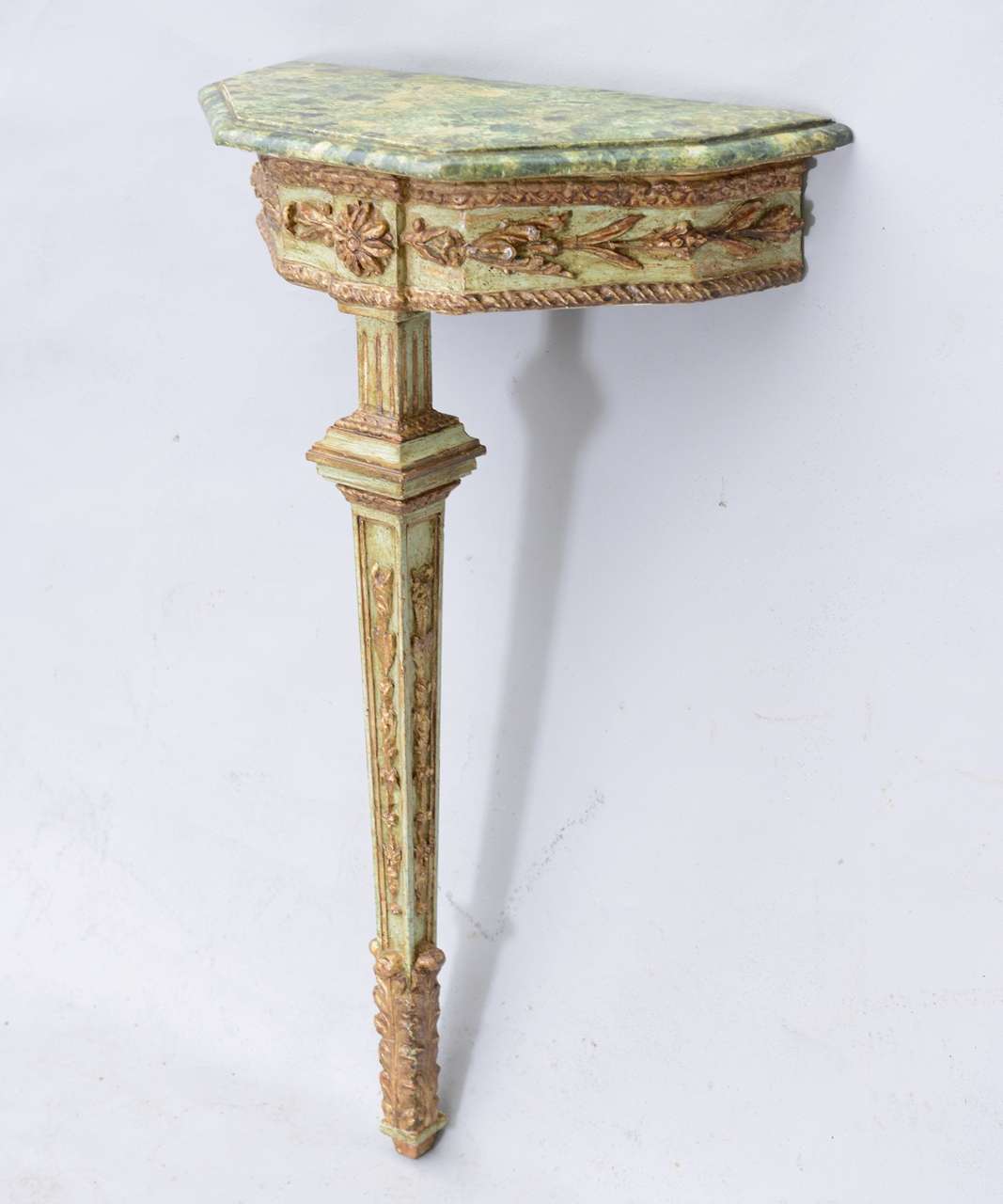 Pair of 19c. Italian Single Leg Console Tables at 1stDibs